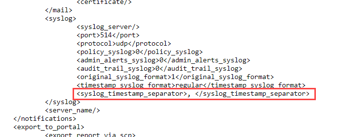 Configuring a Syslog Timestamp Separator