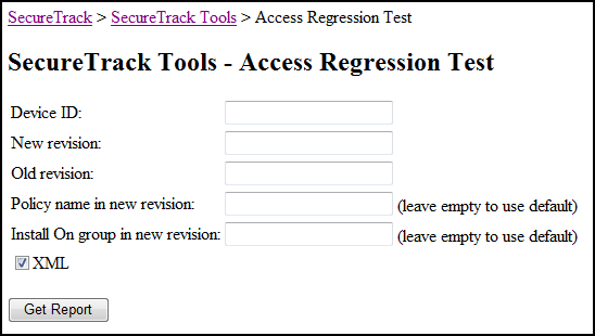 Access Regression Report