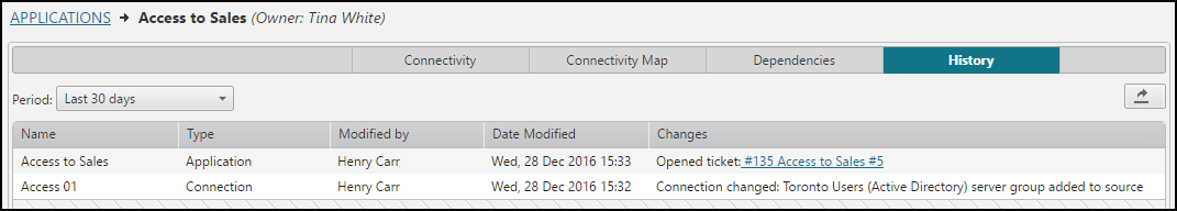 Application History