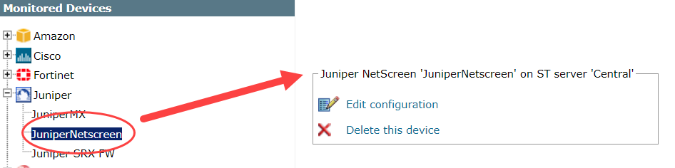 Monitoring Juniper NetScreen Devices